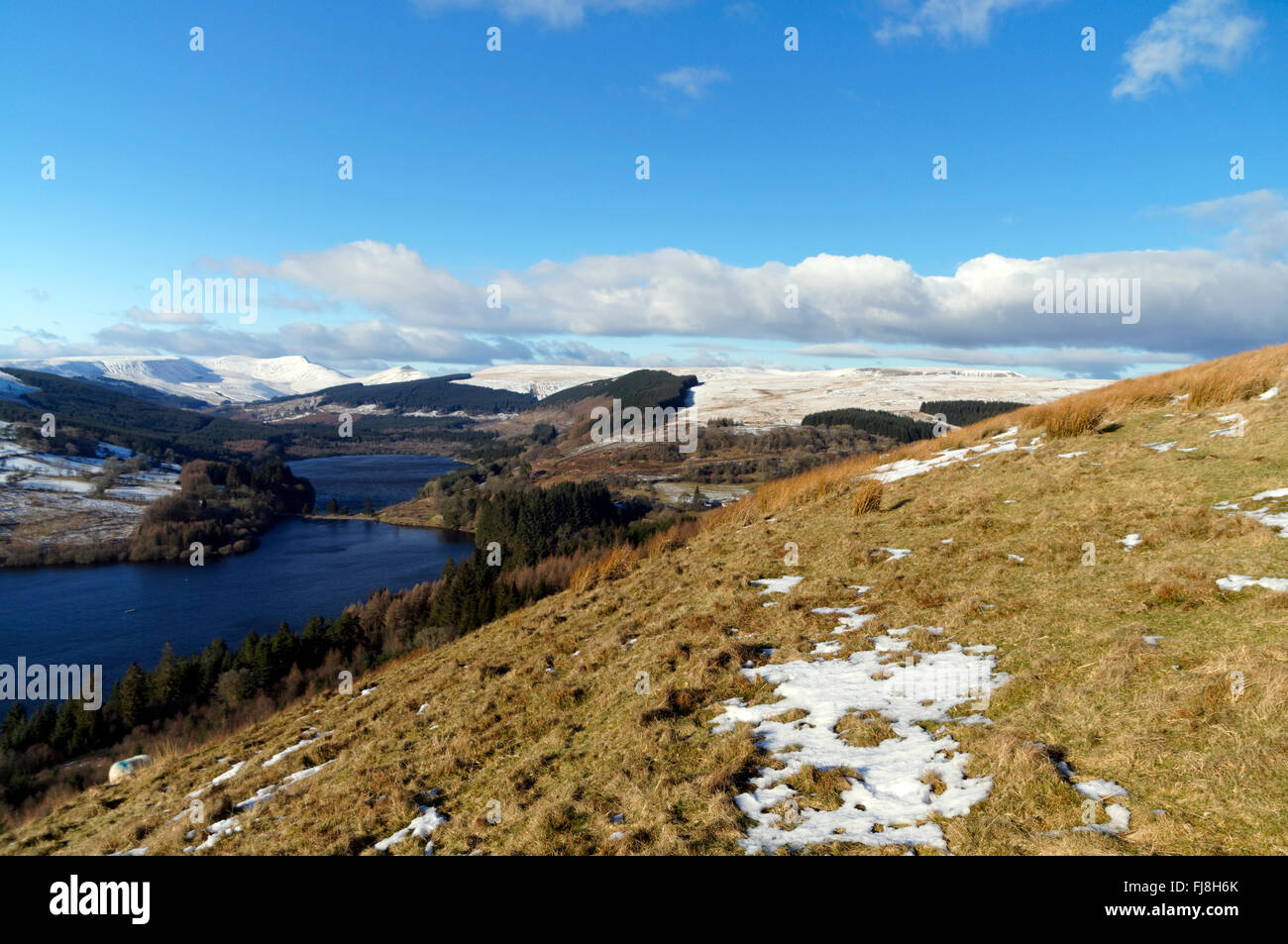Taf Fechan Reservoirs, Brecon Beacons National Park, Powys, Wales, UK ...