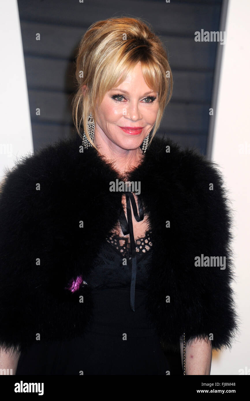 Melanie Griffith attending the 2016 Vanity Fair Oscar Party Hosted By ...