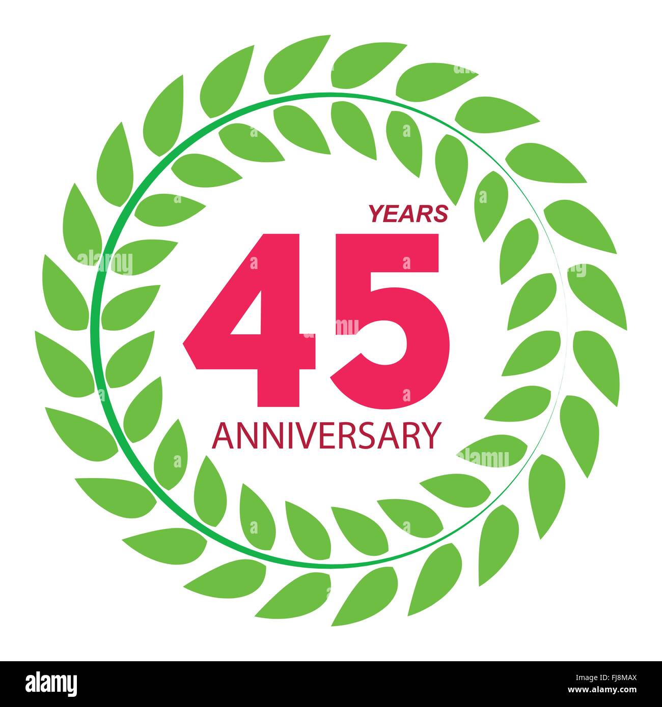 Template Logo 45 Anniversary in Laurel Wreath Vector Illustratio Stock ...
