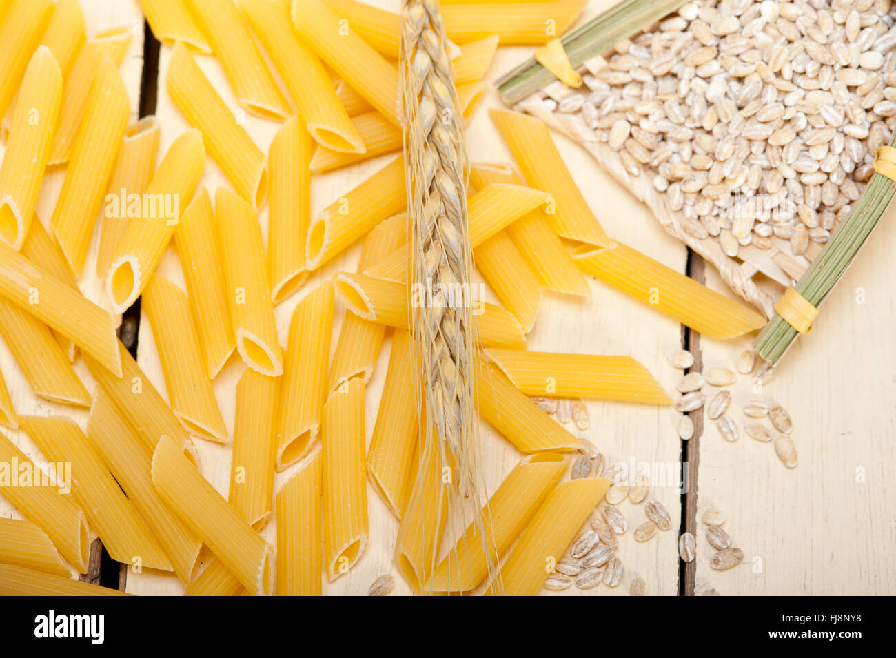 short Italian pasta penne with durum wheat grains Stock Photo - Alamy