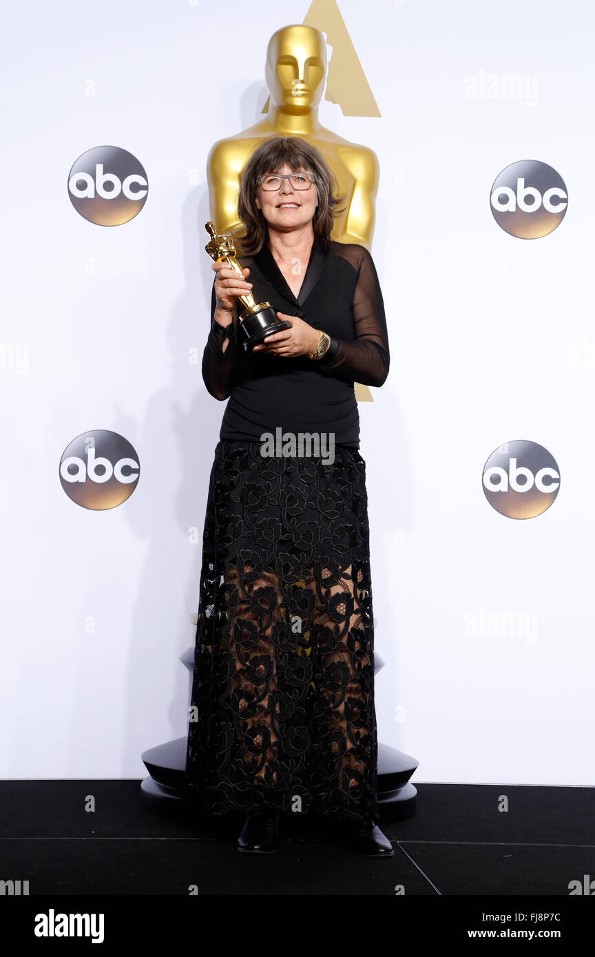 Hollywood, California. 28th Feb, 2016. Editor Margaret Sixel, winner of ...