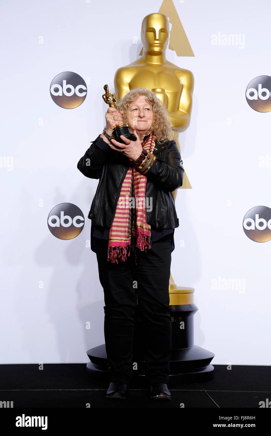 Hollywood, California. 28th Feb, 2016. Costume designer Jenny Beavan ...