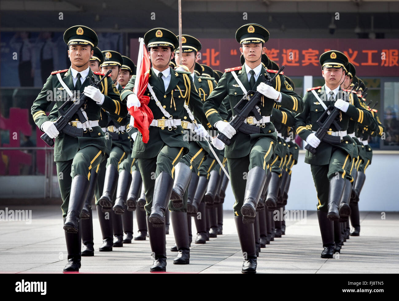 Zhuhai, China's Guangdong Province. 1st Mar, 2016. A flag-raising ...