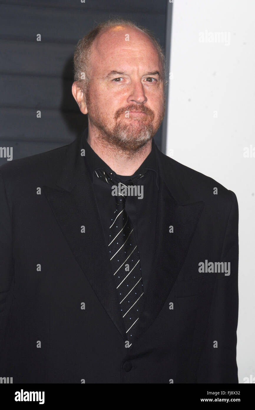 Comedian Louis C.K. attending the 2016 Vanity Fair Oscar Party Hosted ...