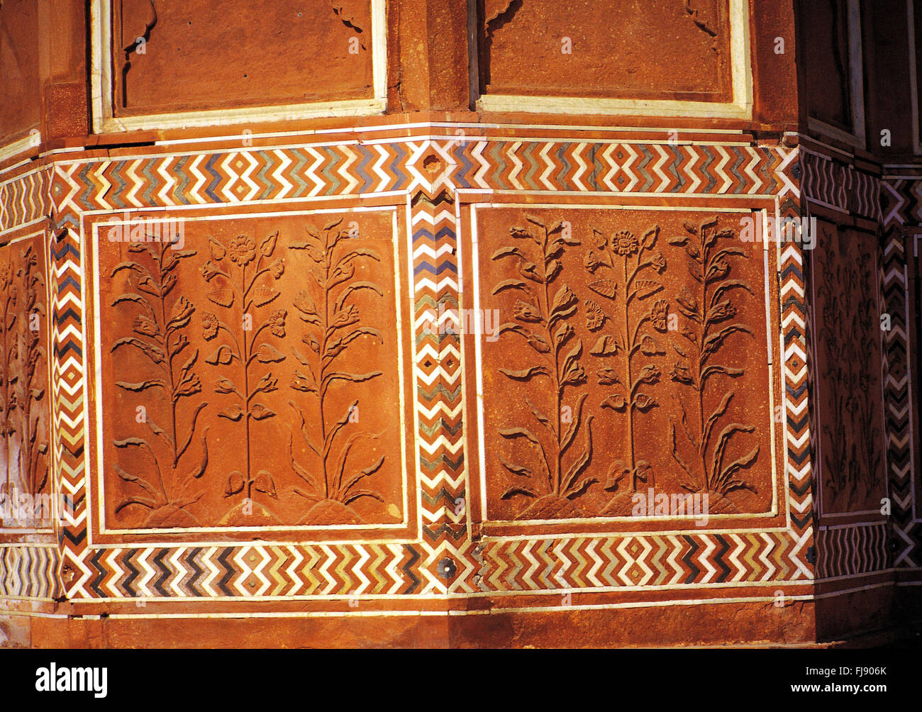 Inlay relief carving wall masjid, agra, delhi, india, asia Stock Photo ...