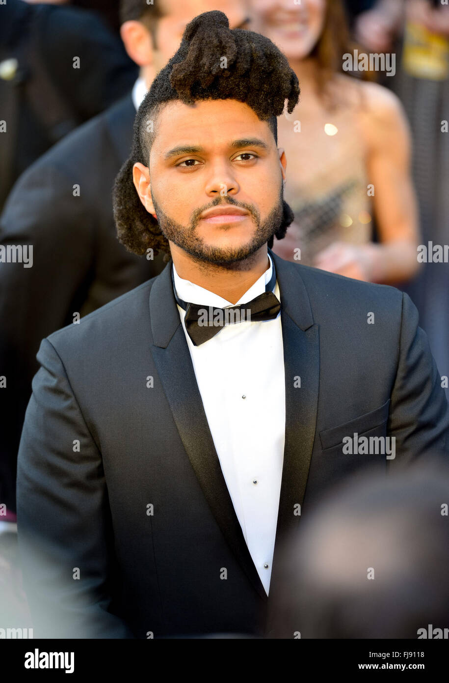 Musician The Weeknd arrives for the 88th annual Academy Awards ceremony ...