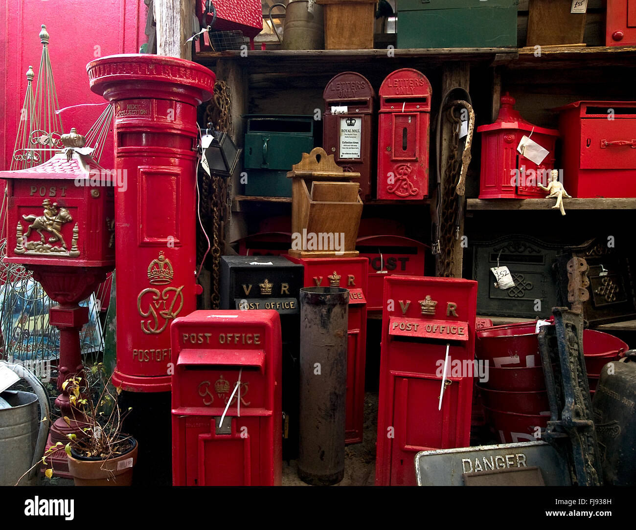 Red post office boxes hi-res stock photography and images - Alamy