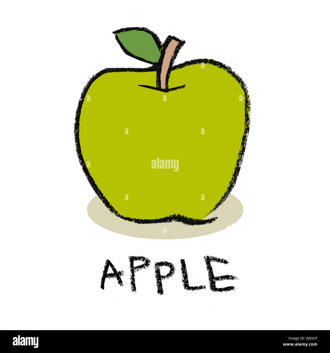 Green apple, simple illustration Stock Photo - Alamy