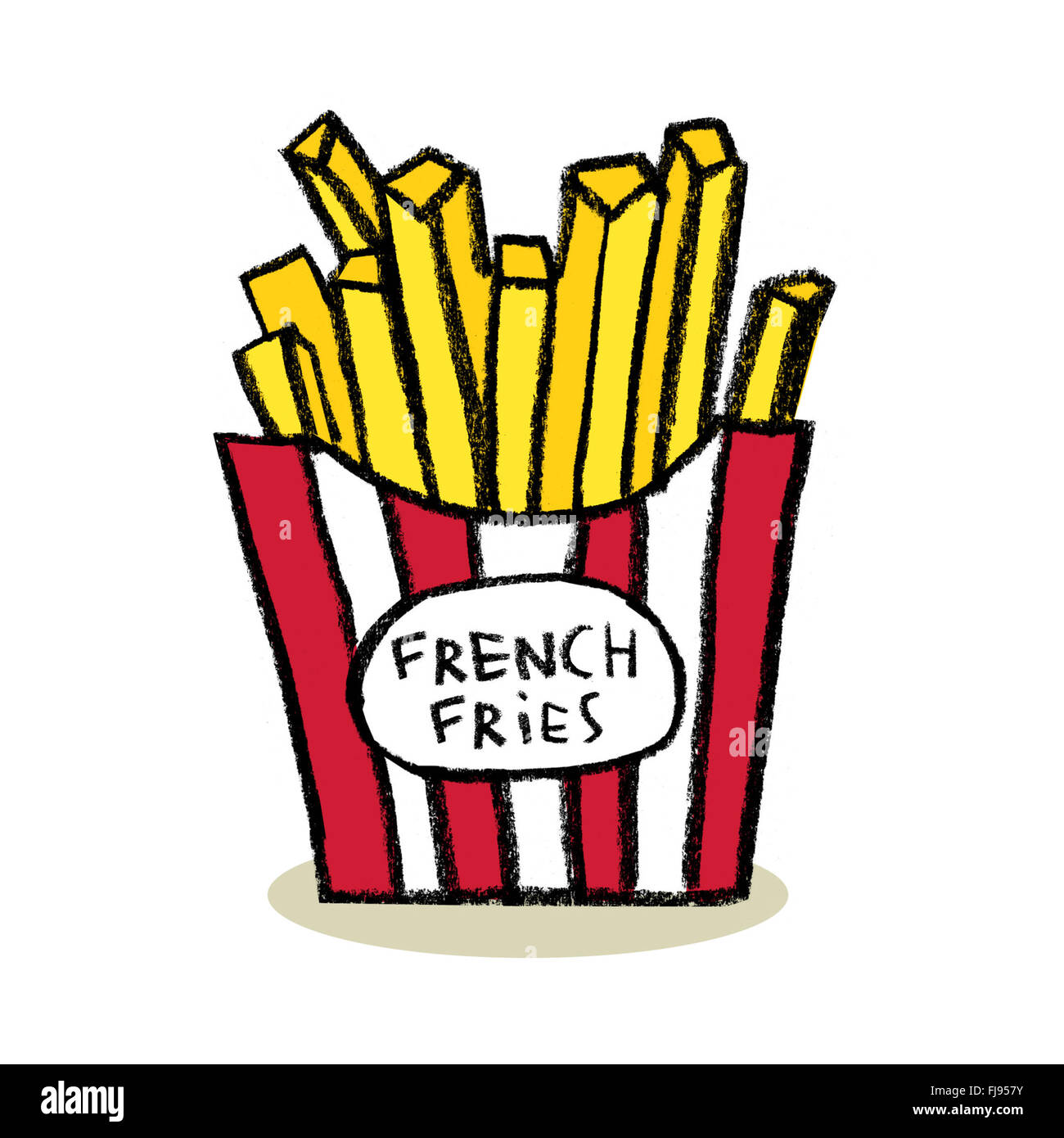 Box of French fries, simple illustration Stock Photo - Alamy