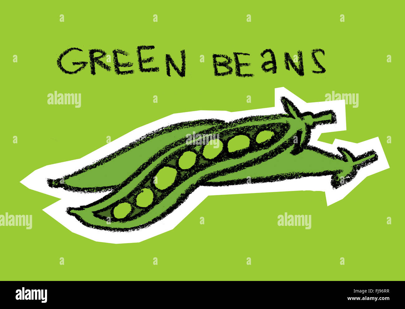 Green beans, simple illustration Stock Photo - Alamy