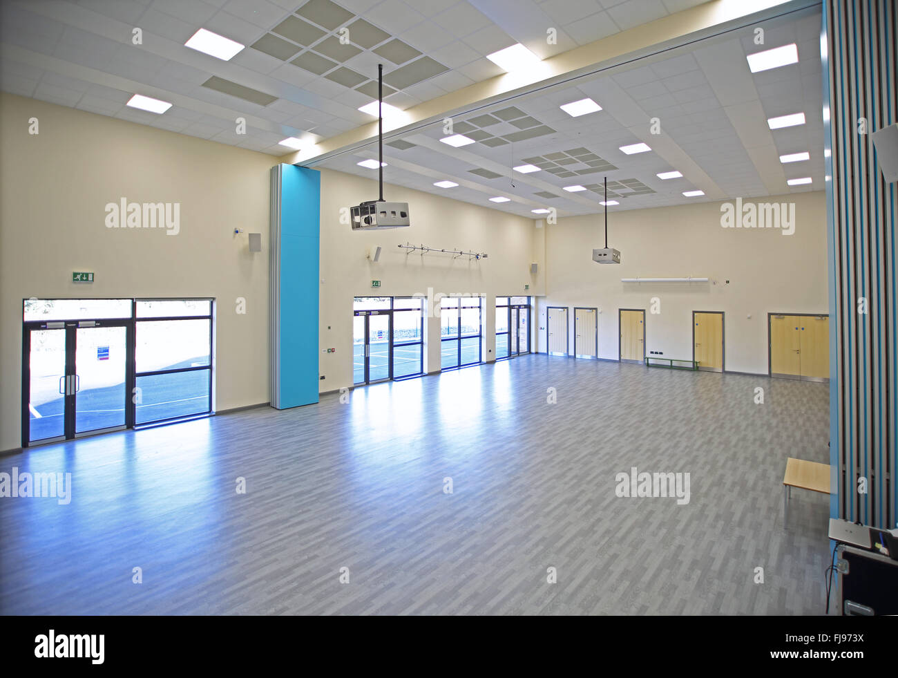 A multipurpose school hall in a newly-built, British primary school ... A multipurpose school hall in a newly-built, British primary school ...