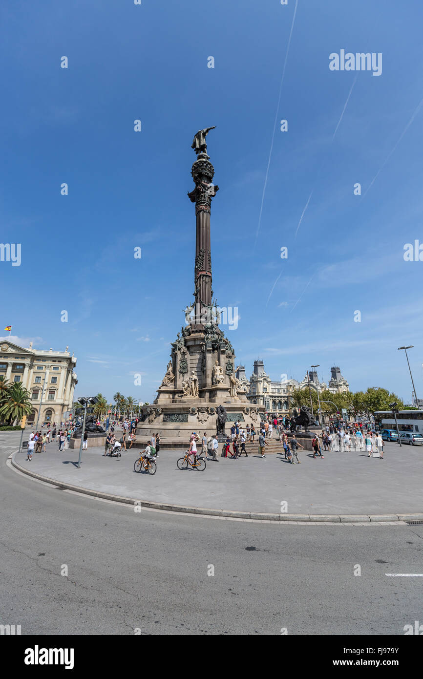 Monument of Christopher Columbus Barcelona Stock Photo - Alamy