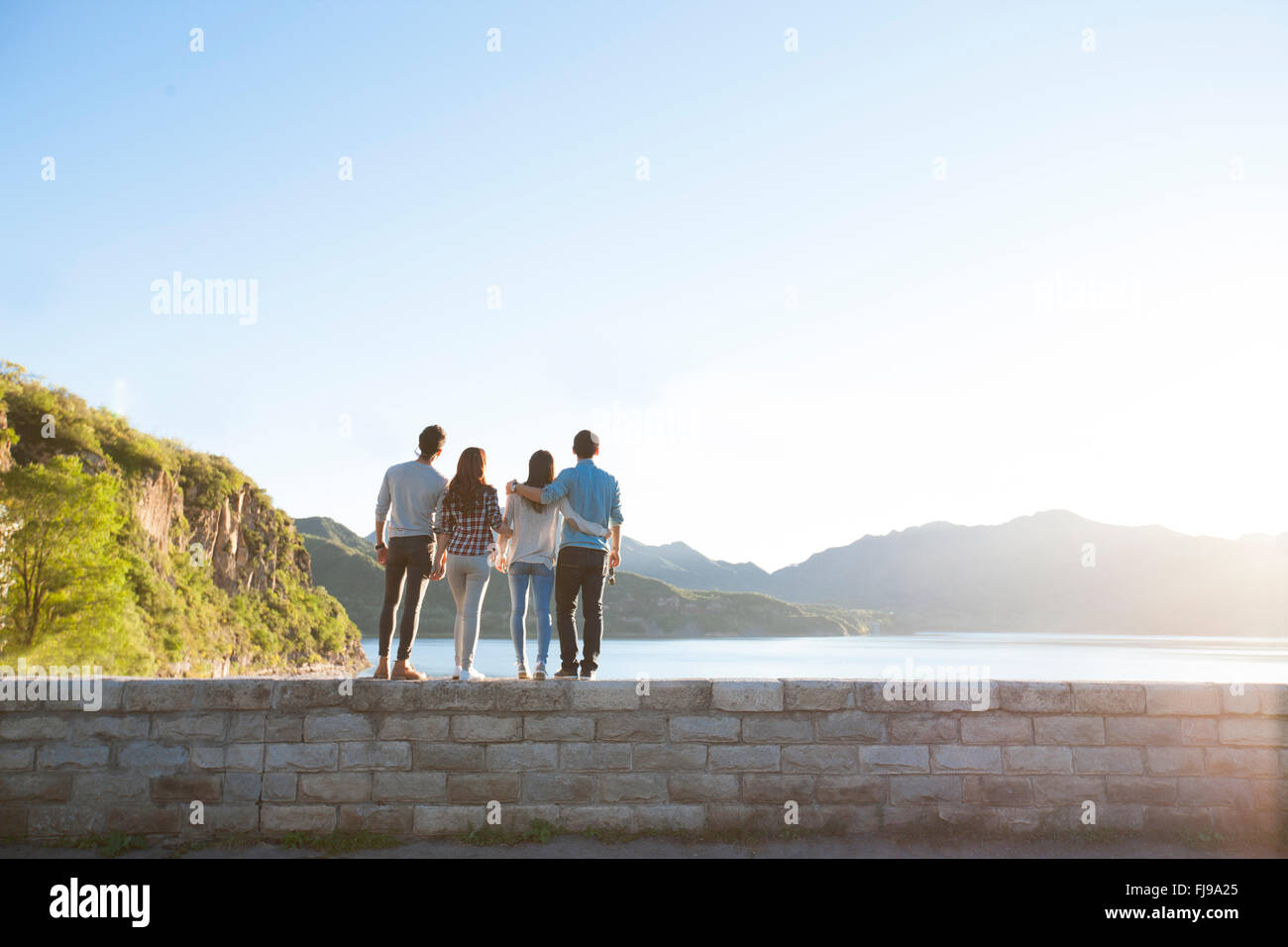 Happy Chinese friends Stock Photo - Alamy