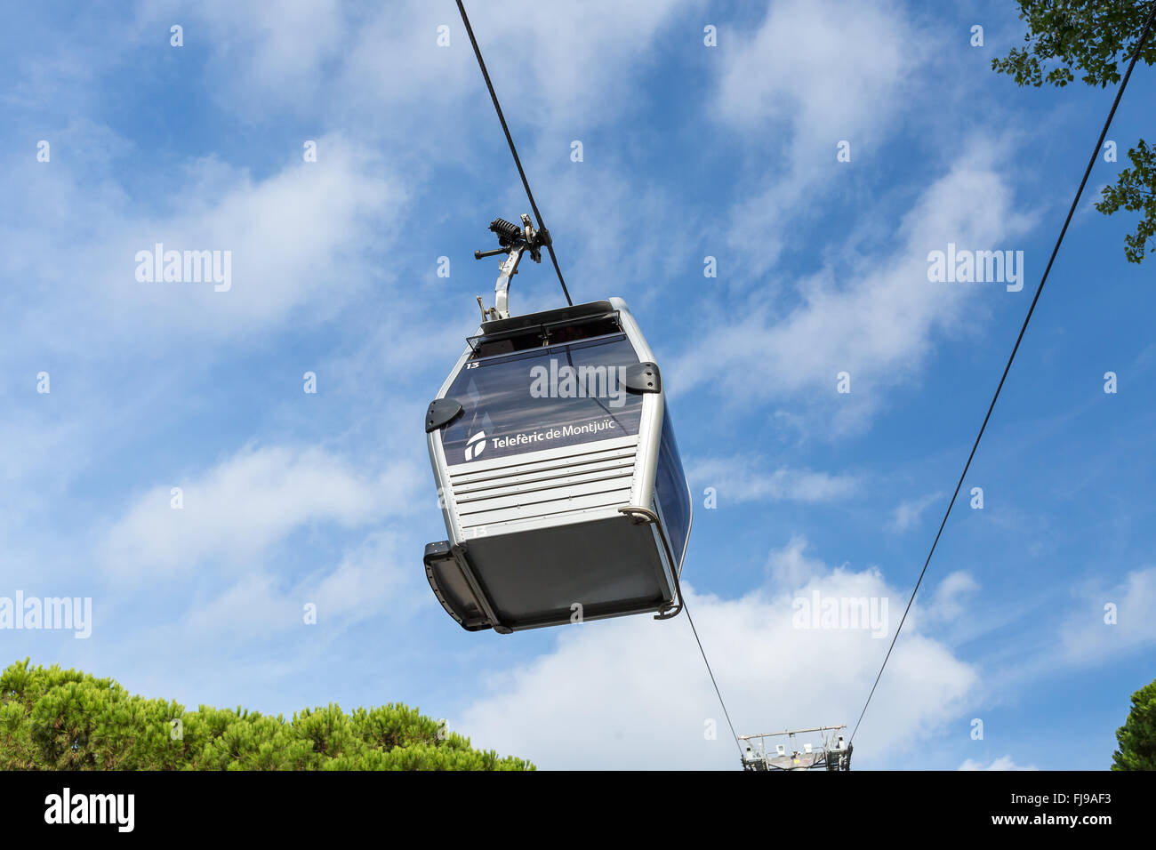 Montjuic Teleferic in Barcelona Stock Photo - Alamy