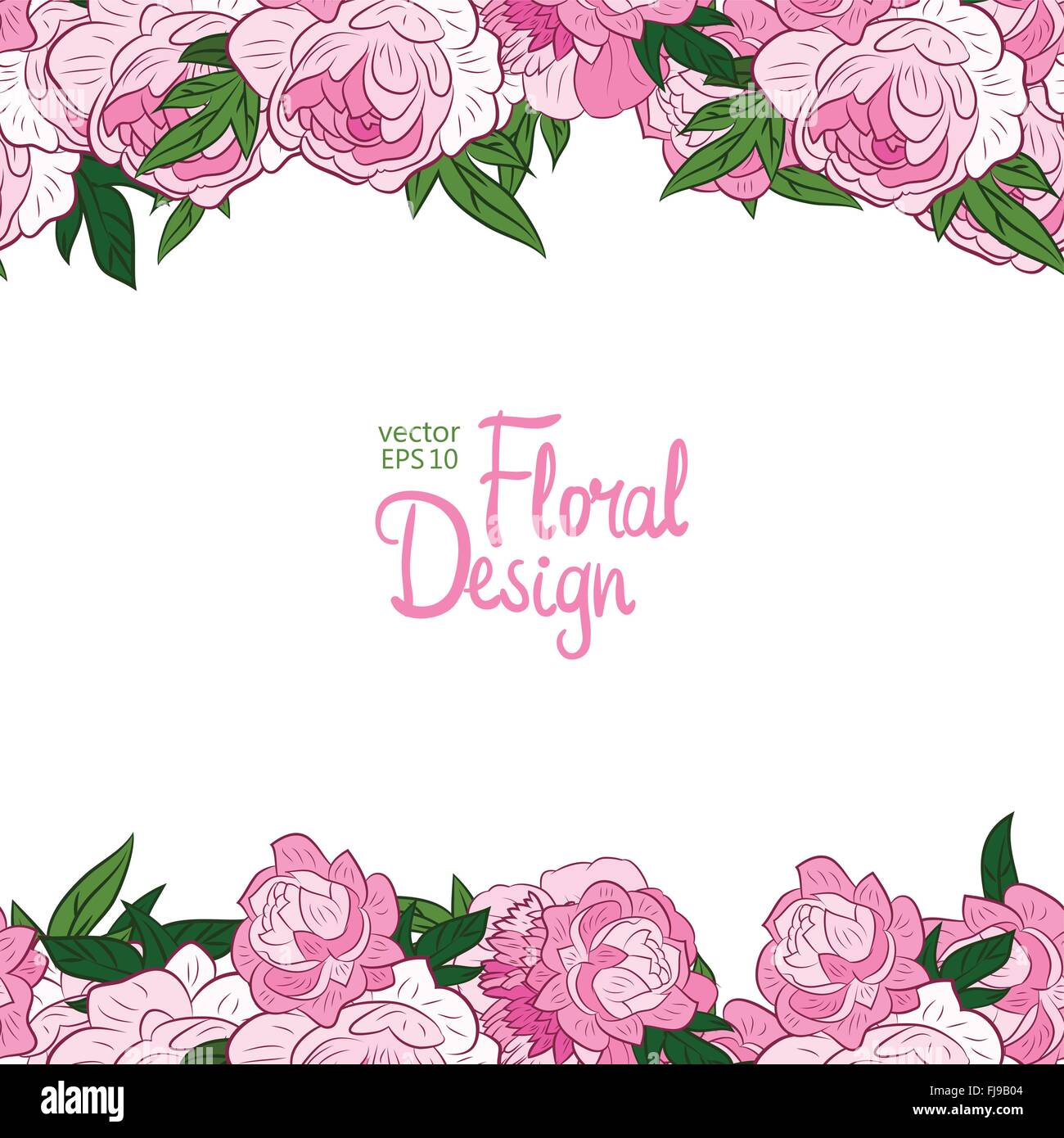 Vector border with peonies Stock Vector Image & Art - Alamy