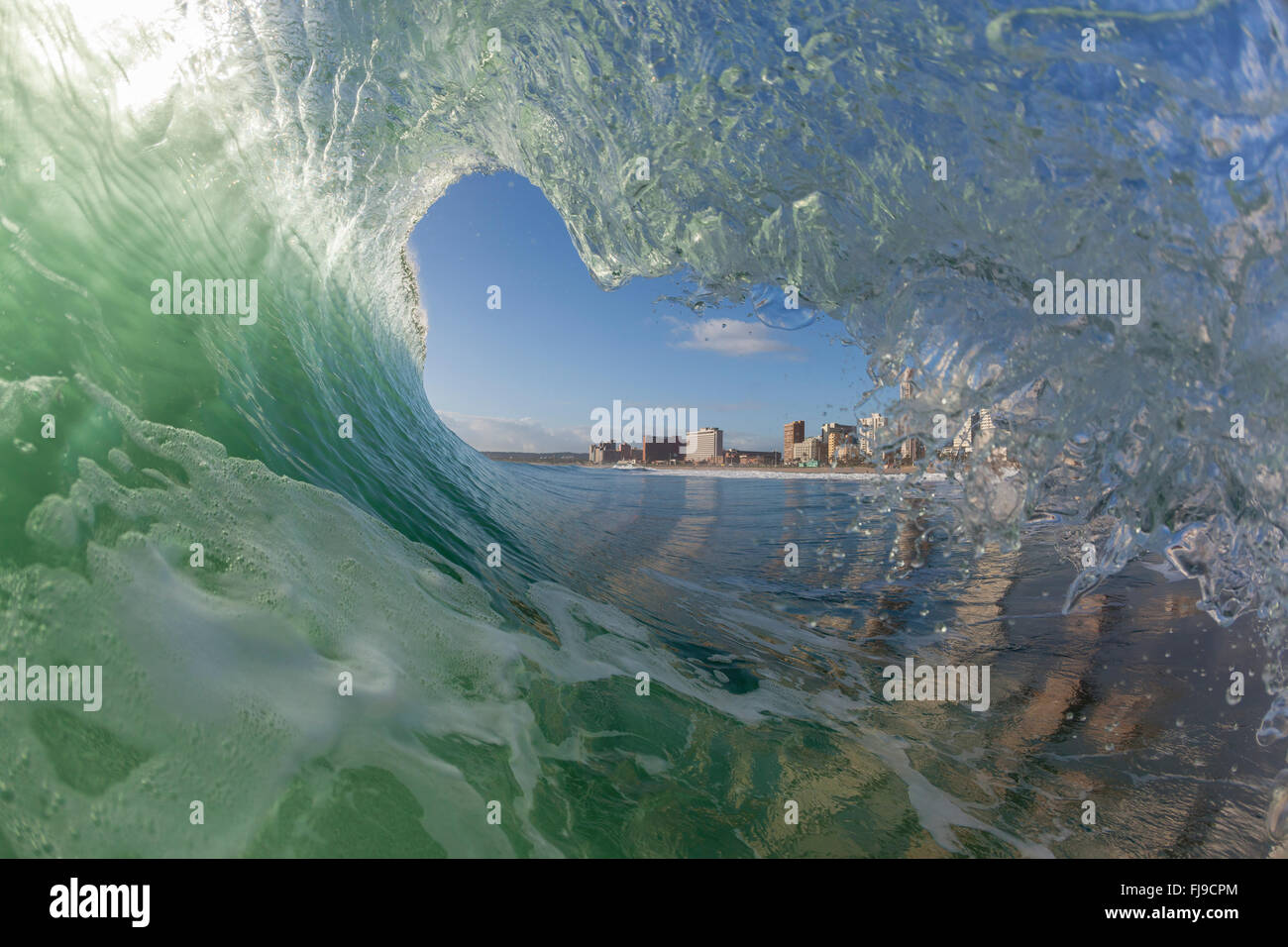 Ocean wave swimming inside closeup photo of curling crashing scenic ...