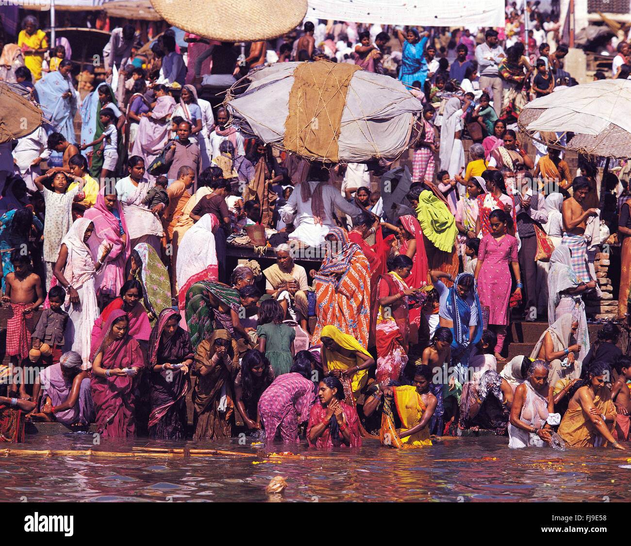 Indian man prayers ganges river asia hi-res stock photography and ...