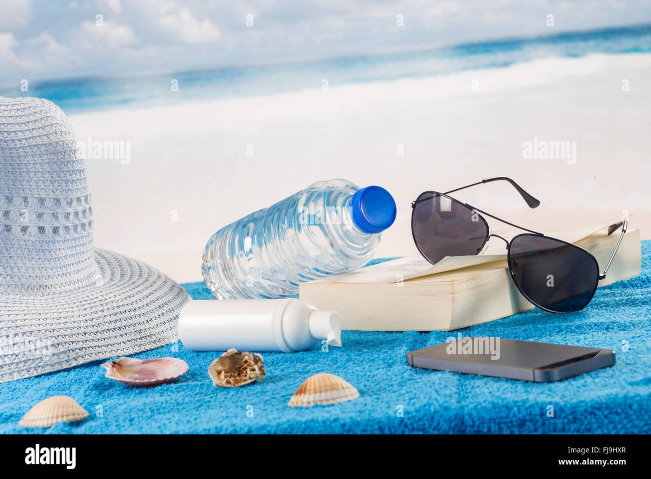 Solar protection kit still life Stock Photo - Alamy