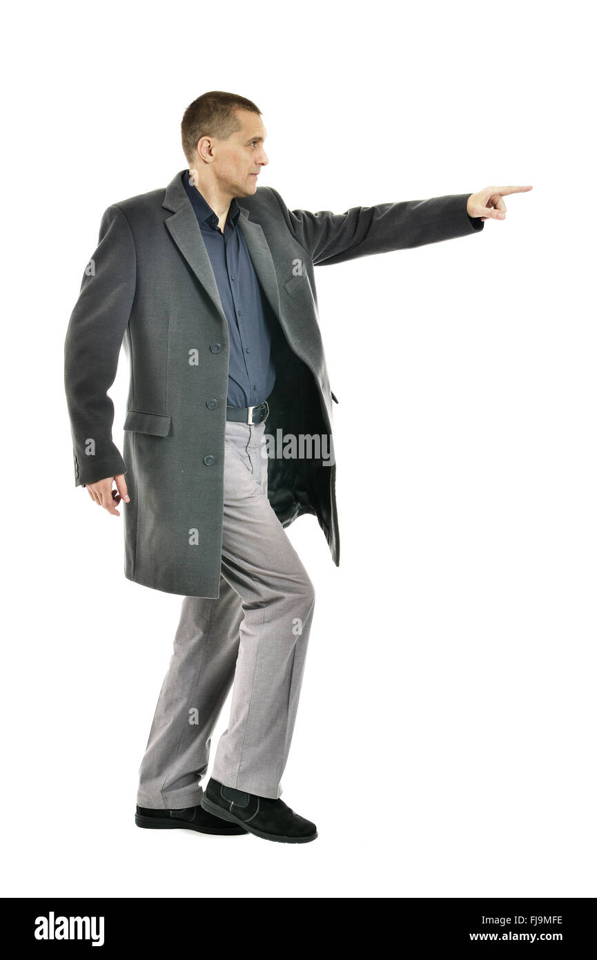 attractive man pointing Stock Photo - Alamy