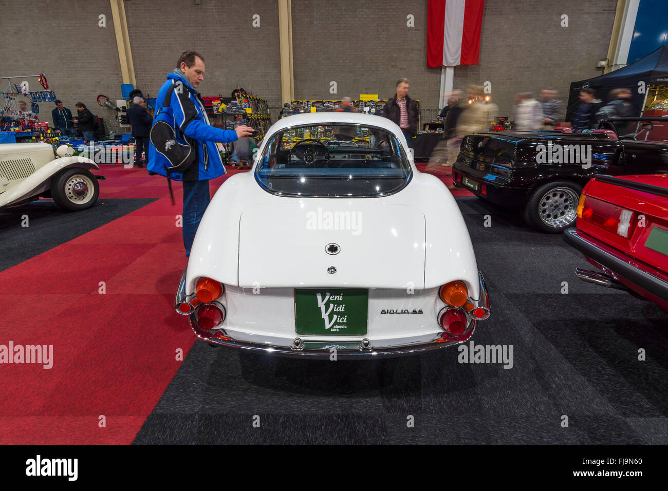 Sports car Alfa Romeo Giulia Sprint Speciale, 1964. Rear view Stock ...