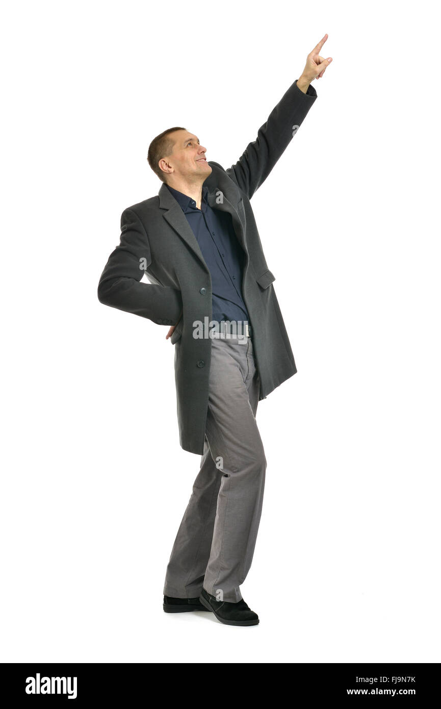 man pointing up Stock Photo - Alamy