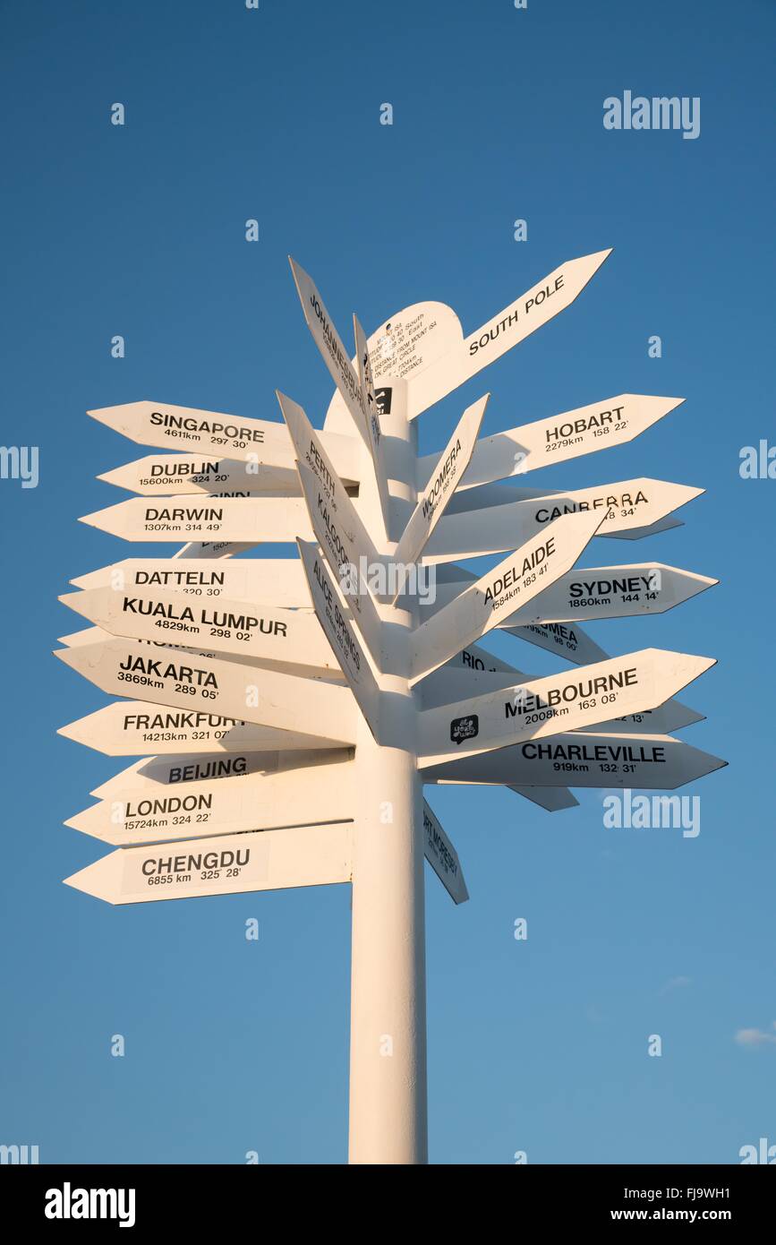 Direction sign to cities of the world from Mount Isa, Queensland ...