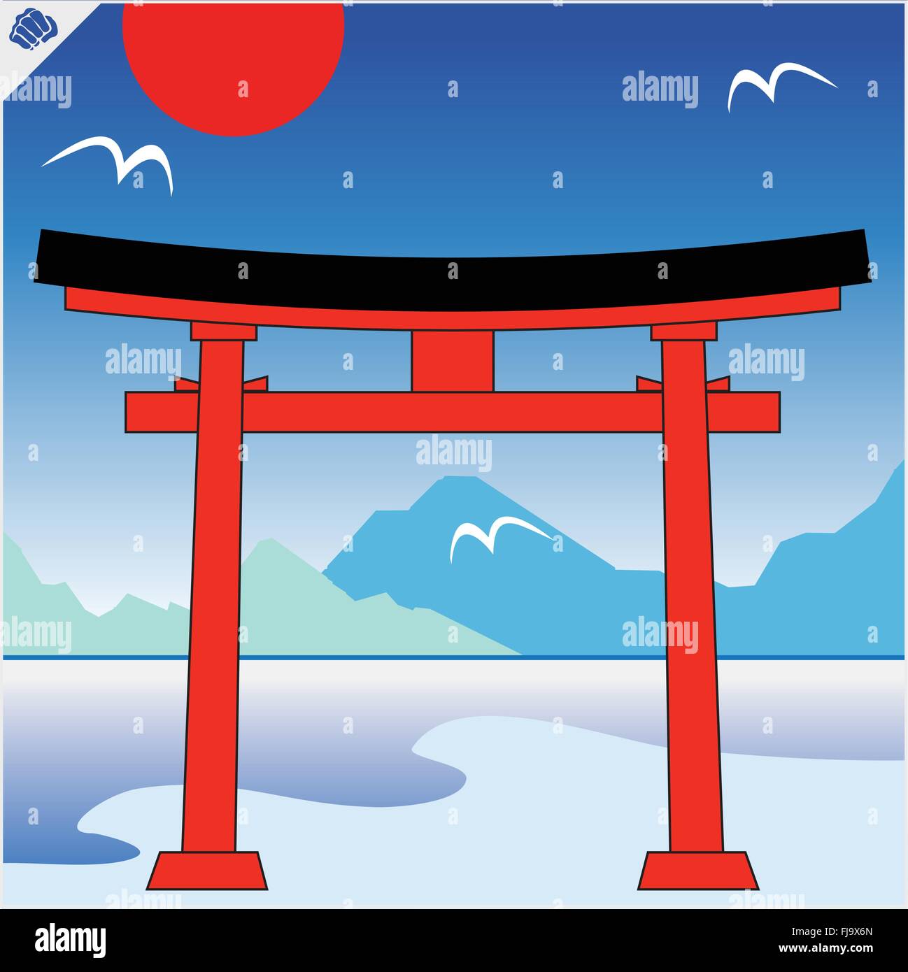 Wood torii Stock Vector Images - Alamy