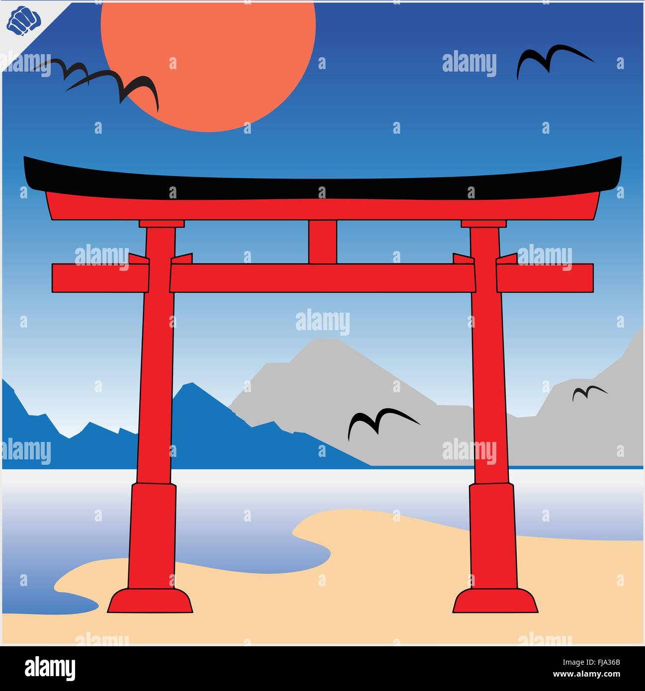 Wood torii Stock Vector Images - Alamy