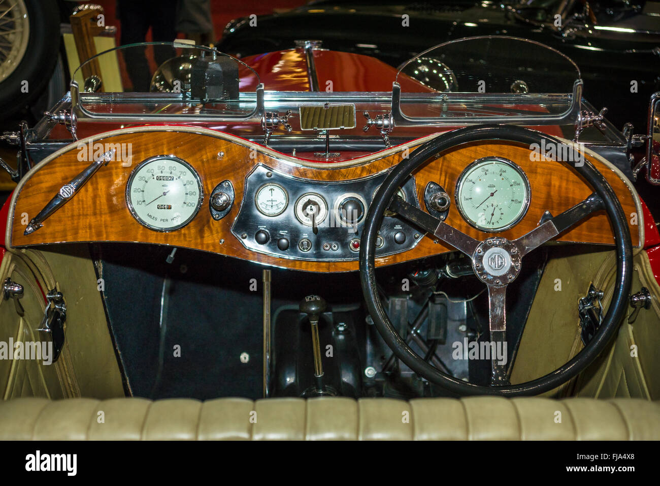 Cabin of sports car MG TA Midget, 1936 Stock Photo - Alamy