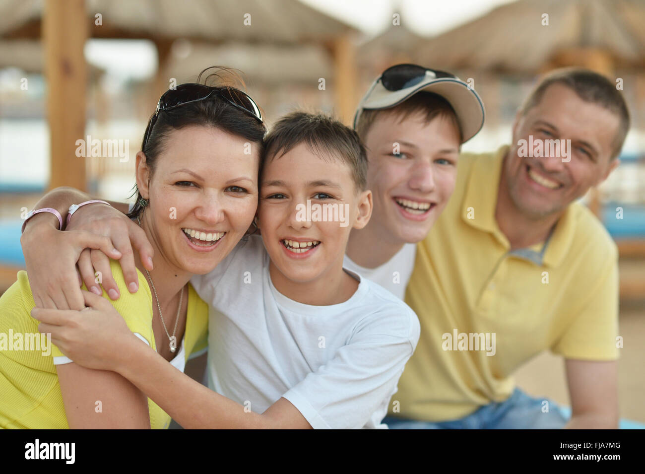 Happy Family relaxing Stock Photo - Alamy