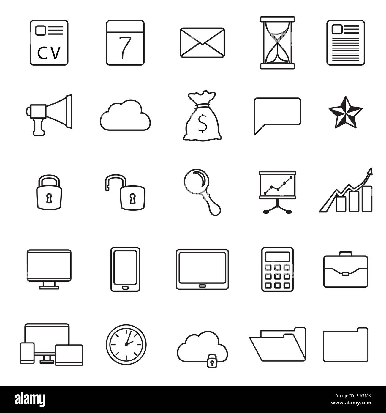 Folder job icon outline Stock Vector Images - Alamy