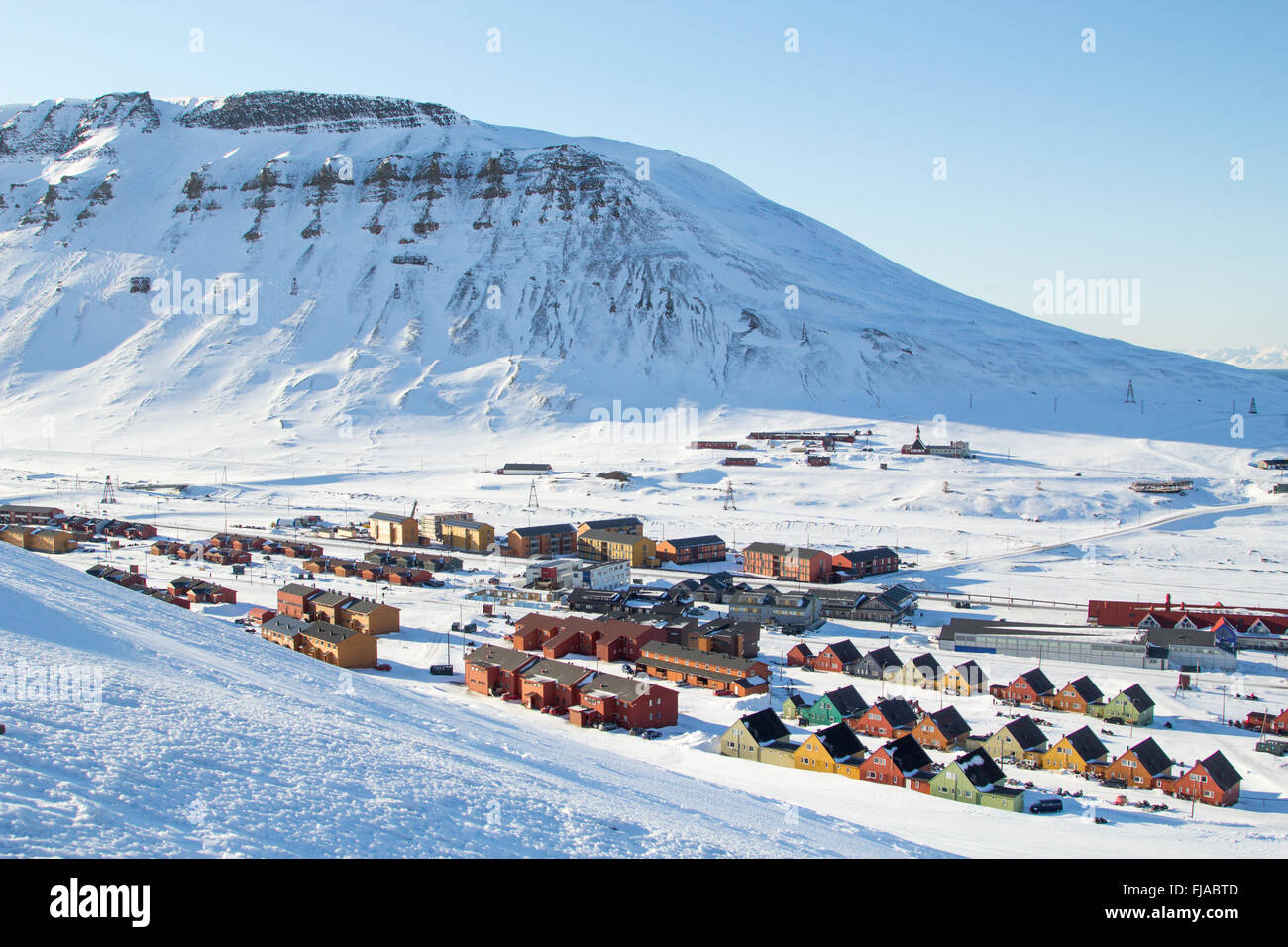 A city details of Longyearbyen - the most Northern settlement in the ...
