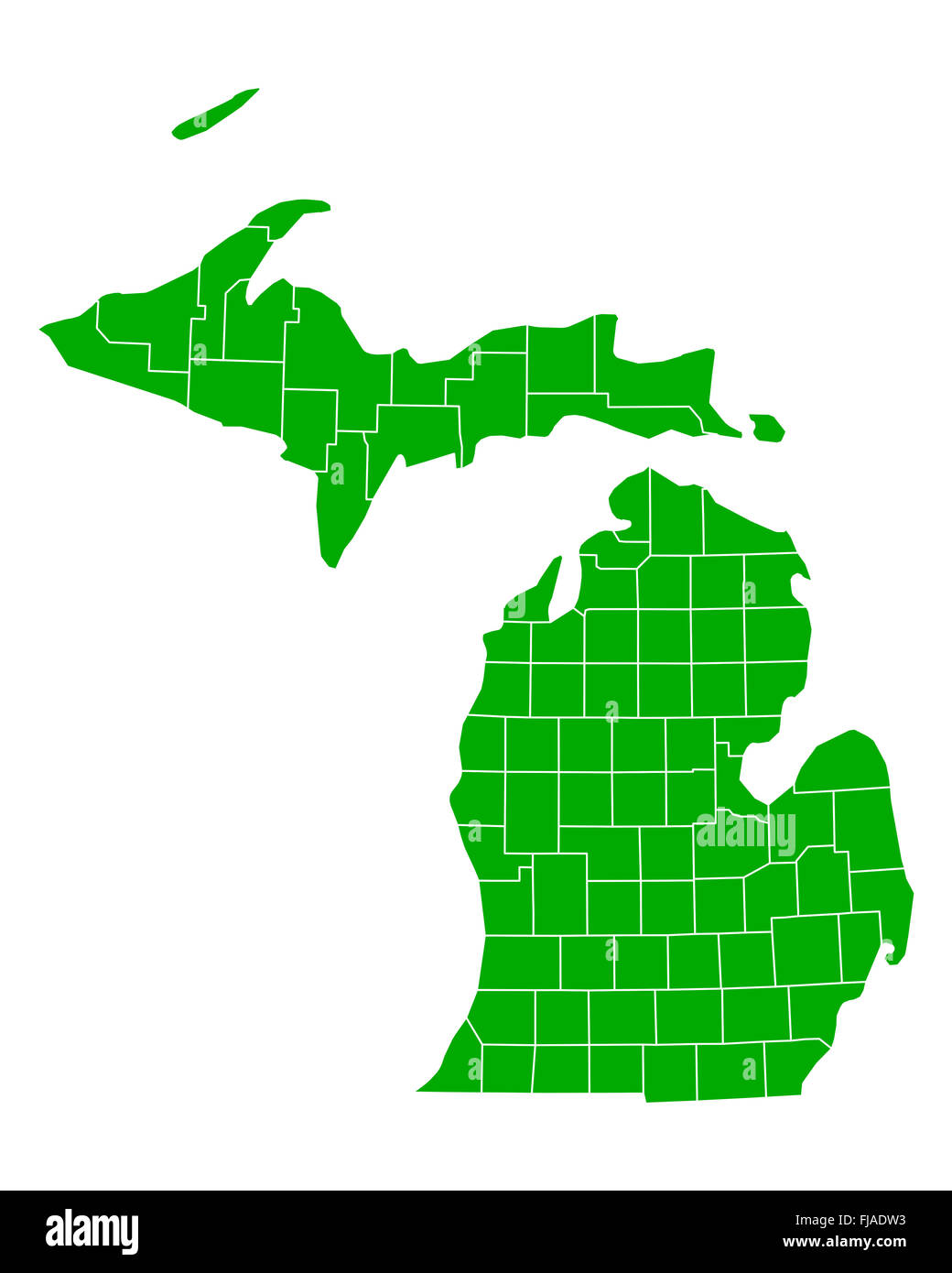 Map of Michigan Stock Photo - Alamy