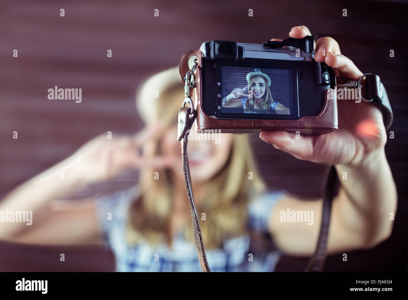 Woman taking selfies Stock Photo - Alamy