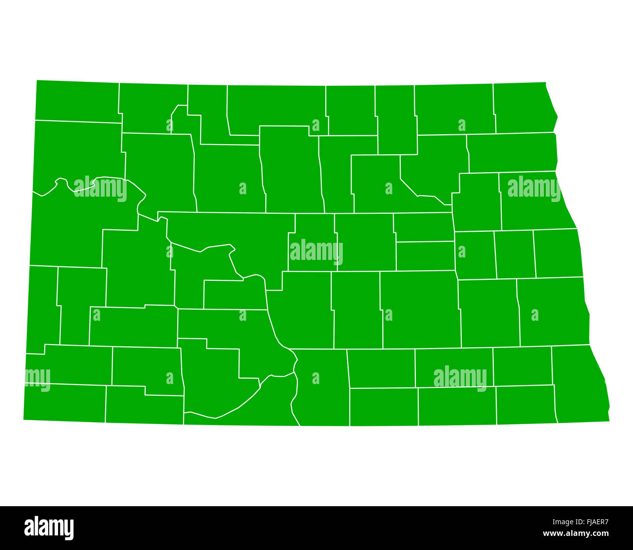 North dakota county map hi-res stock photography and images - Alamy