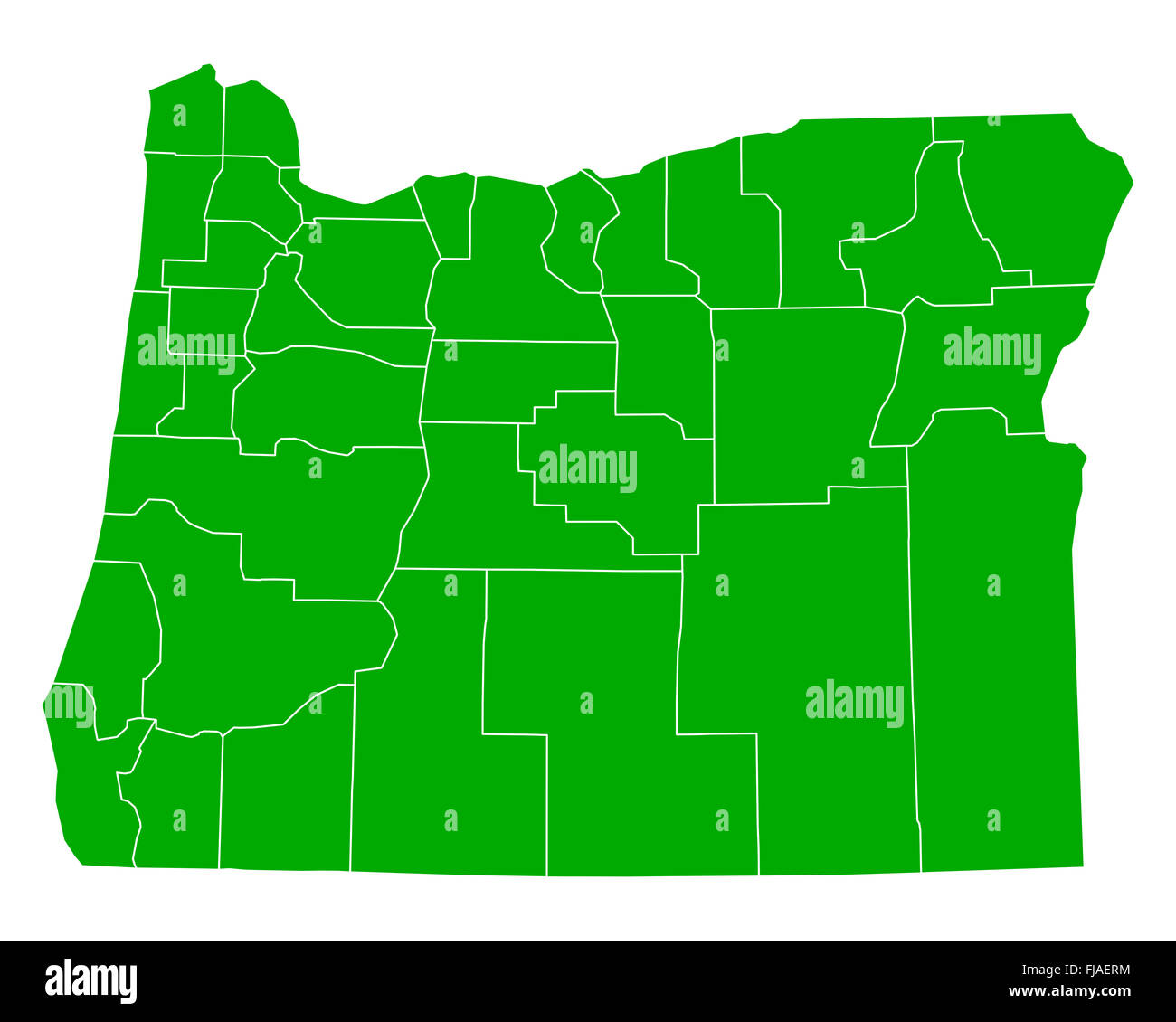 Map of Oregon Stock Photo - Alamy