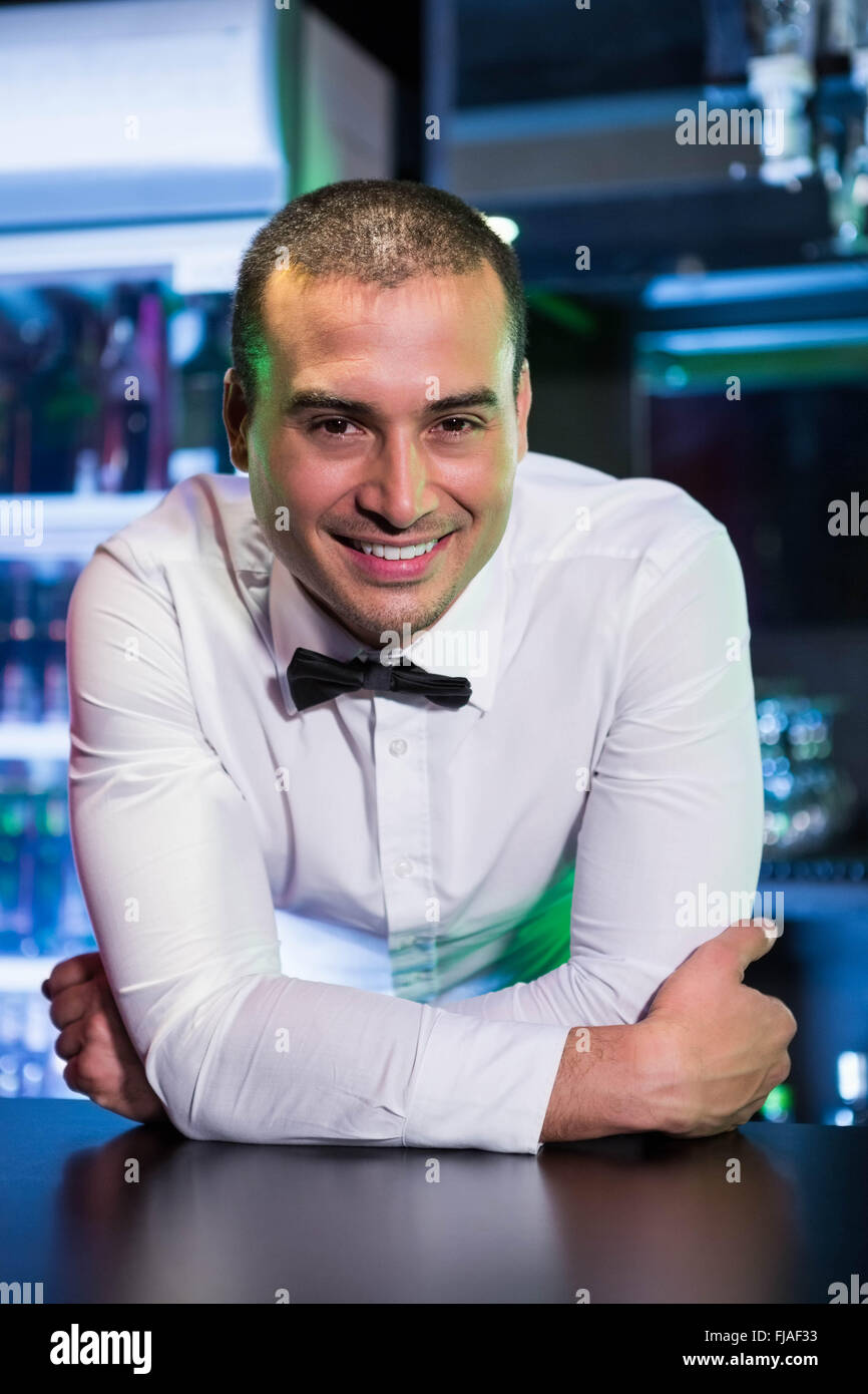 Portrait of waiter smiling Stock Photo - Alamy