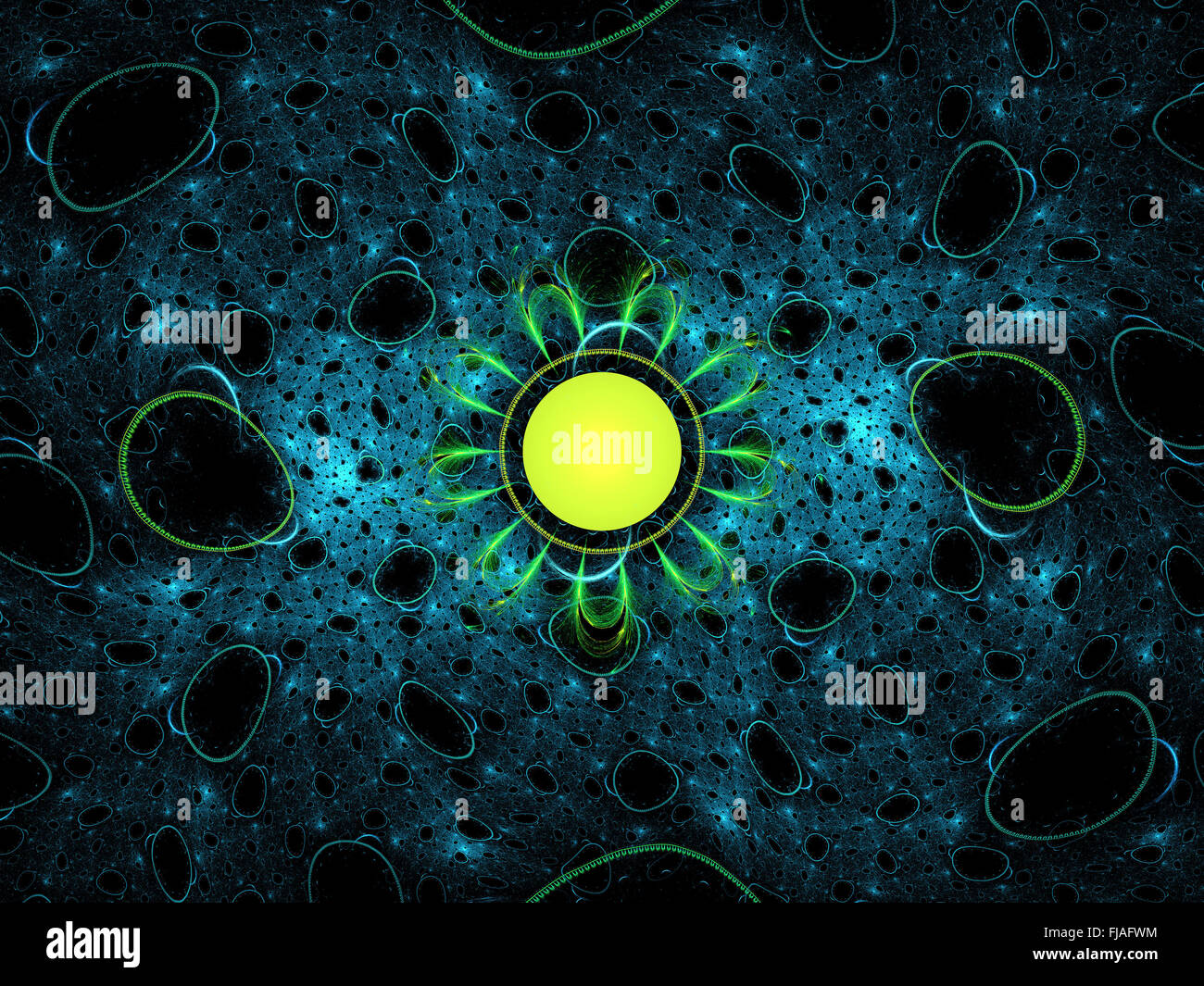 Colorful bacterias, abstract computer generated fractal background ...