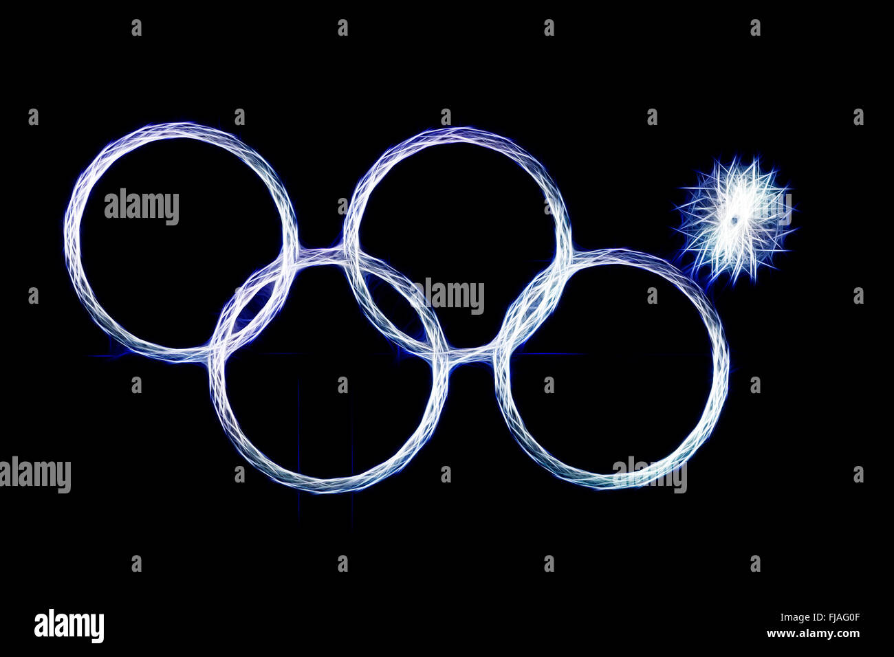 2014 Sochi winter olympics rings fail, fractal artwork Stock Photo - Alamy