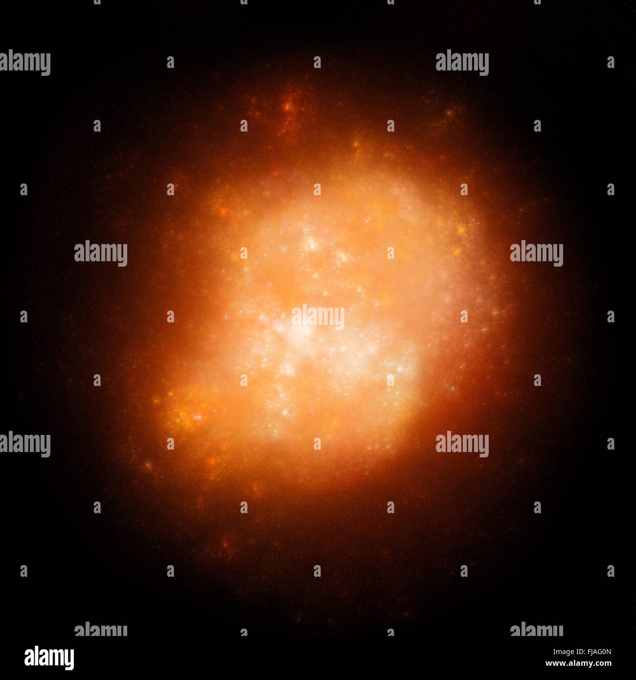 Orange nebula in space, computer generated fractal background Stock ...