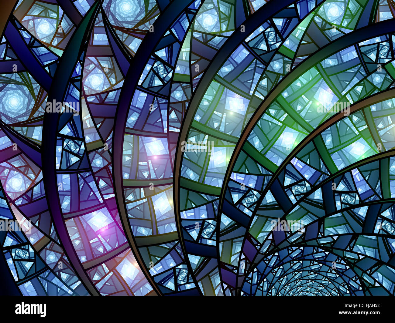 Colorful stained-glass, computer generated fractal background Stock ...