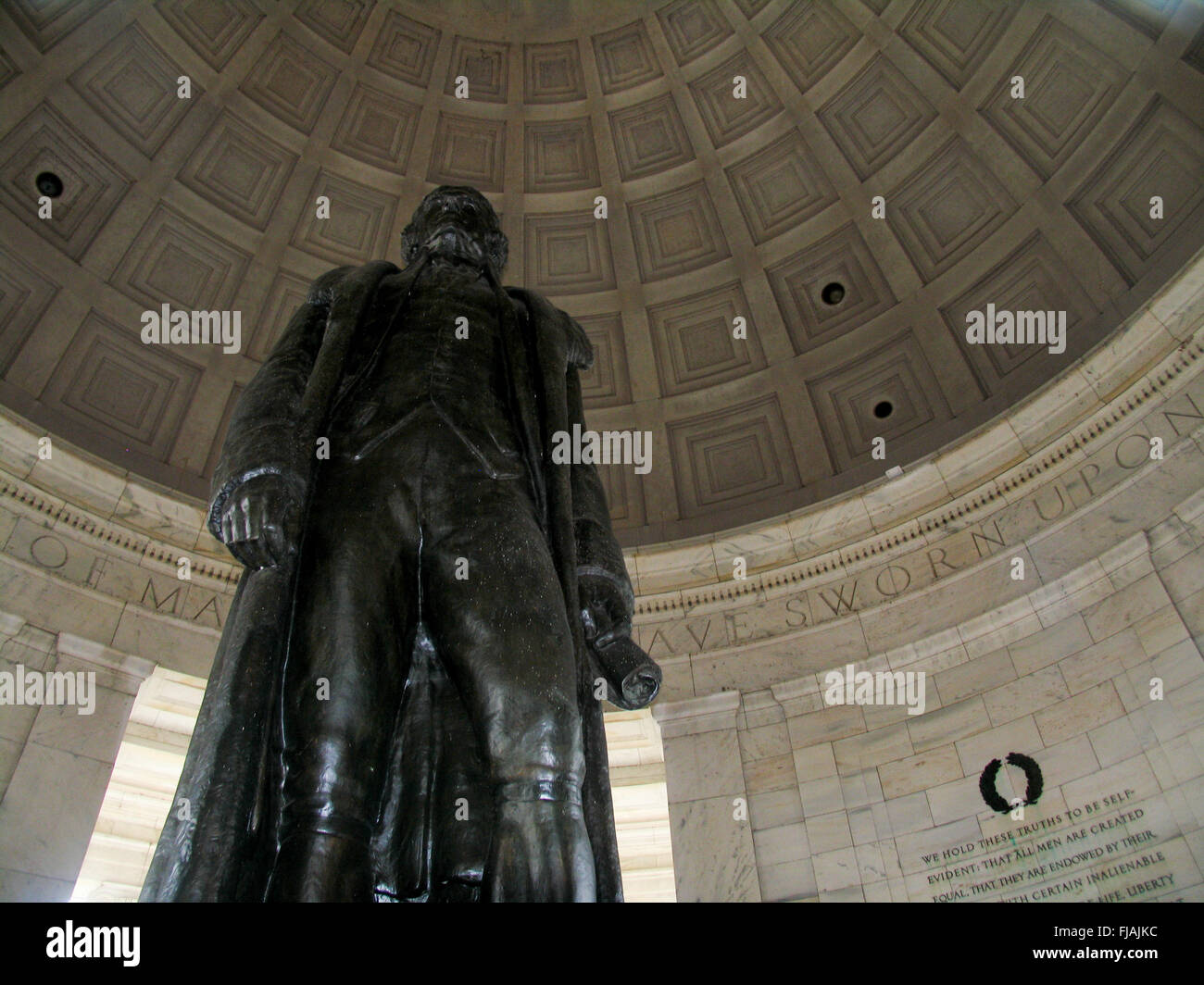 Bronze statue of Jefferson inside the Thomas Jefferson Memorial Stock ...