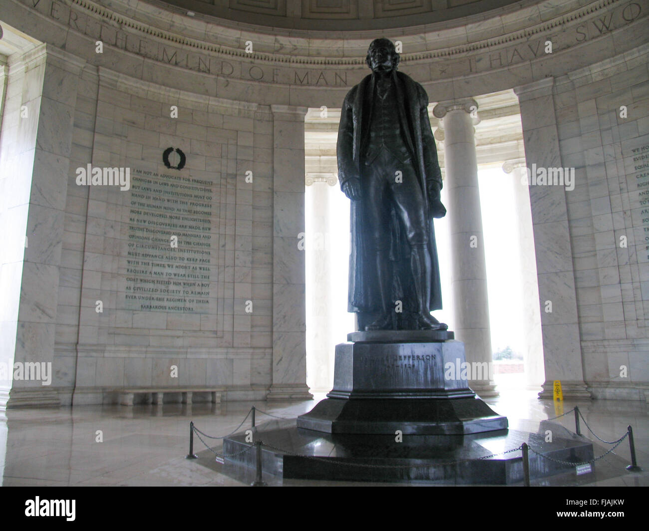 Bronze statue of Jefferson inside the Thomas Jefferson Memorial Stock ...