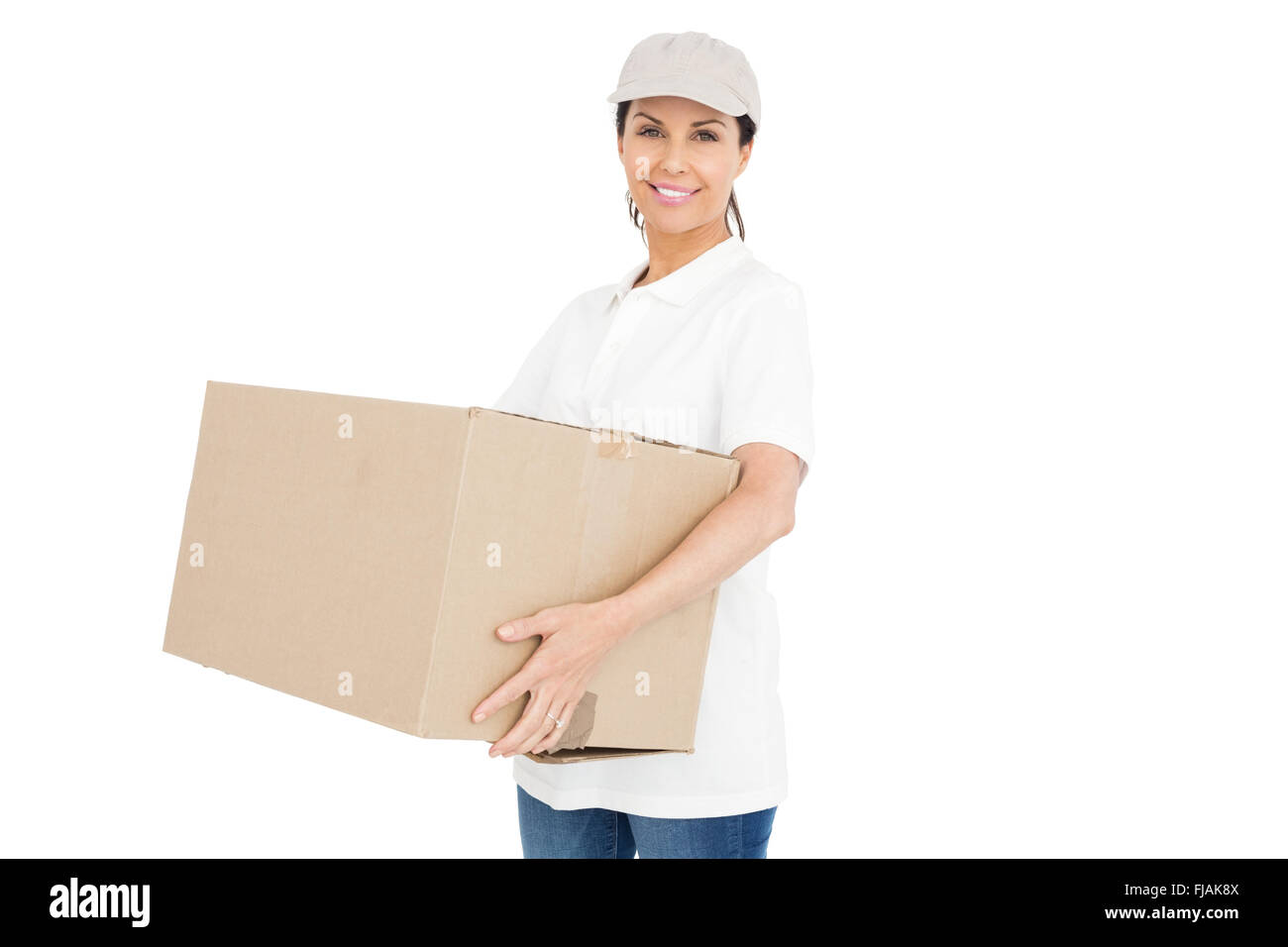 Delivery woman delivering package hi-res stock photography and images ...
