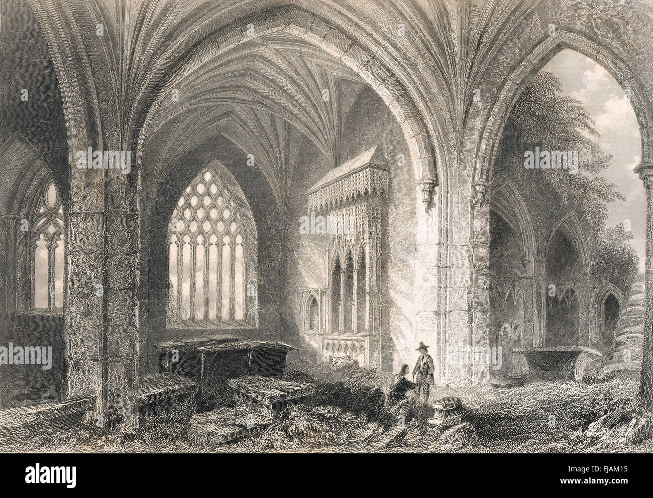 Interior, Holy-cross Abbey, Tipperary, Ireland Engraving 1841 Stock ...