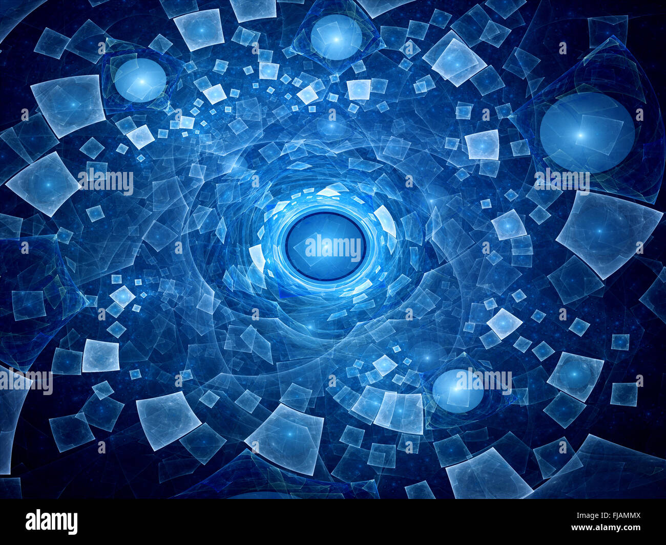 Abstract blue fractal background, technology, little elements Stock ...