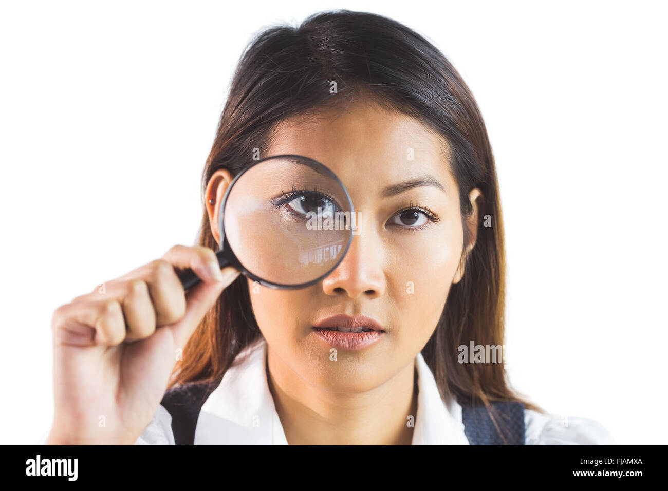 Looking into magnifying glass hi-res stock photography and images - Alamy