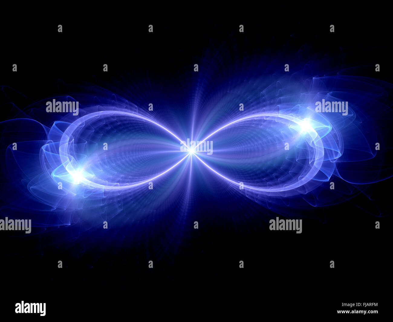 Blue glowing infinity sign in space, computer generated fractal Stock ...