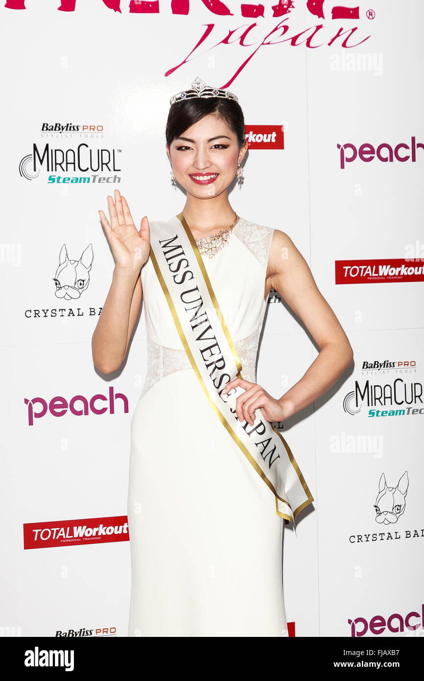 Tokyo, Japan. 1st March, 2016. Miss Universe Japan 2016 winner Sari ...