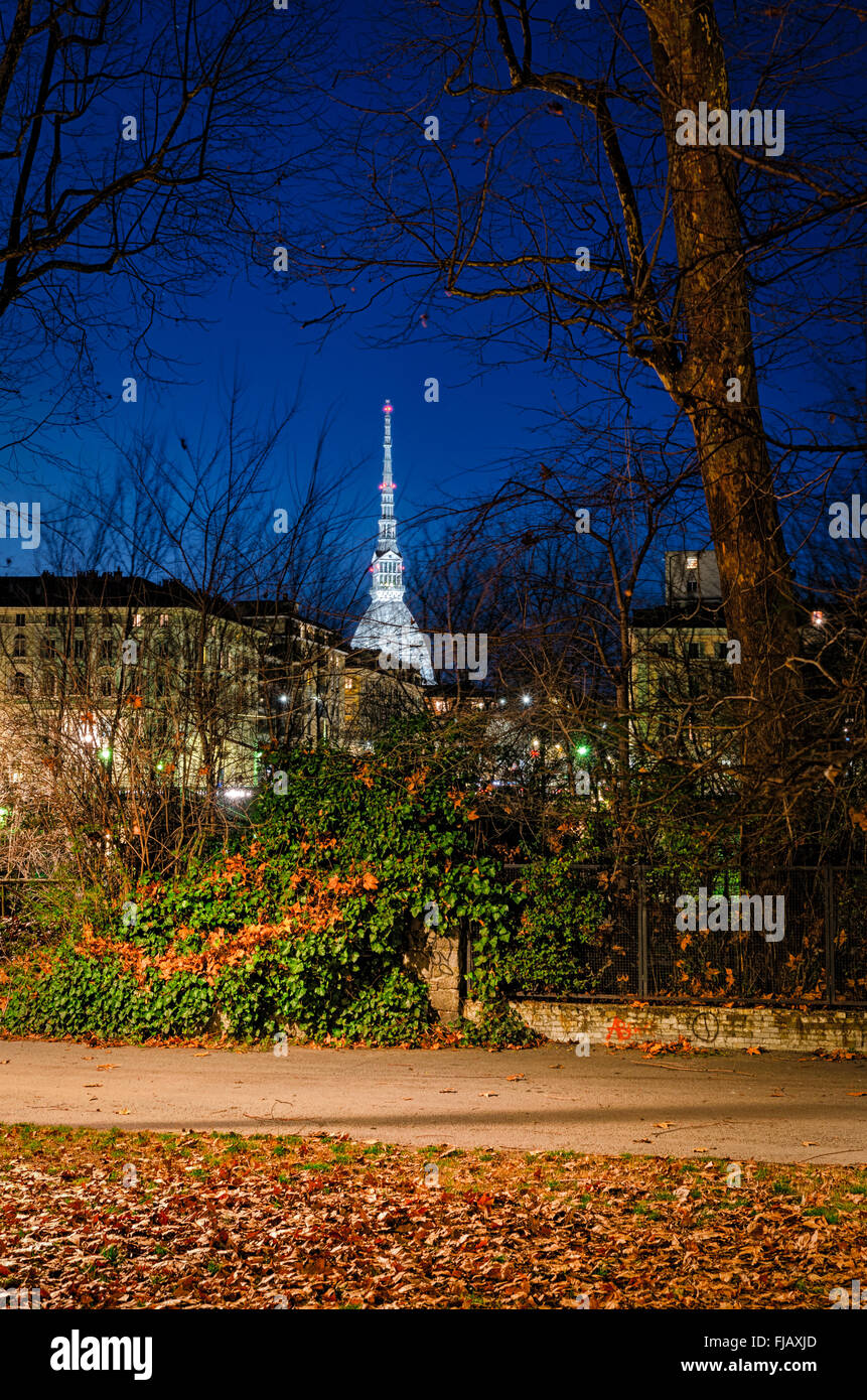 Turin (Torino) night view with Mole Antonelliana Stock Photo - Alamy